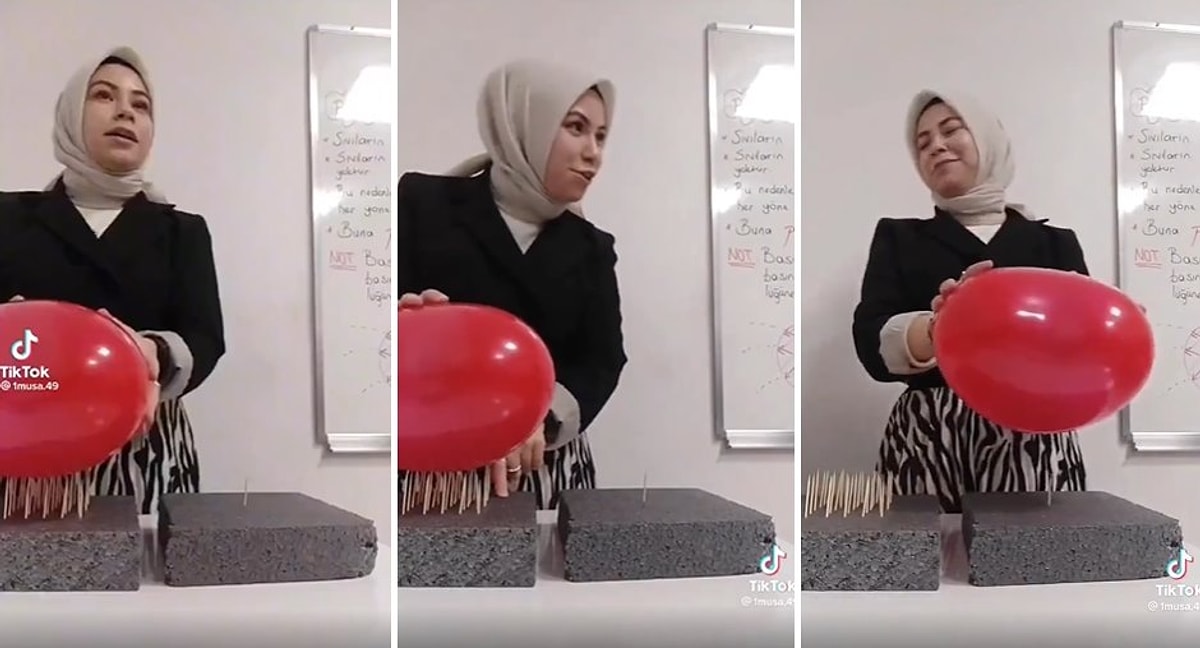 Balonla 'Katı Basınç' Konusunu Uygulamalı Bir Şekilde Anlatan ...
