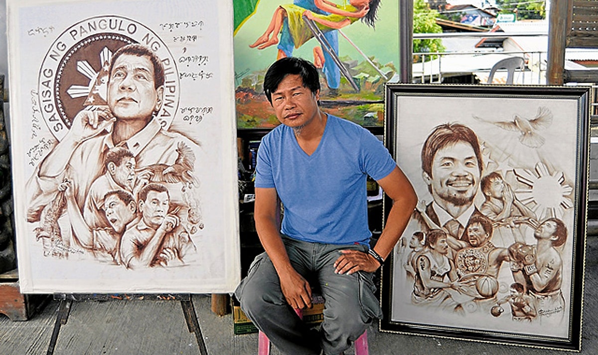 Tablolarında Boya Olarak Kendi Kanını Kullanan Filipinli Ressam Elito ...