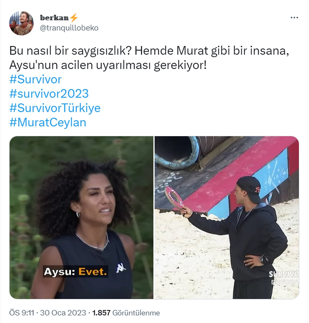 Survivor 2023'te Aysu Keskin'in Murat Ceylan'a Halka Atması Tepkileri ...