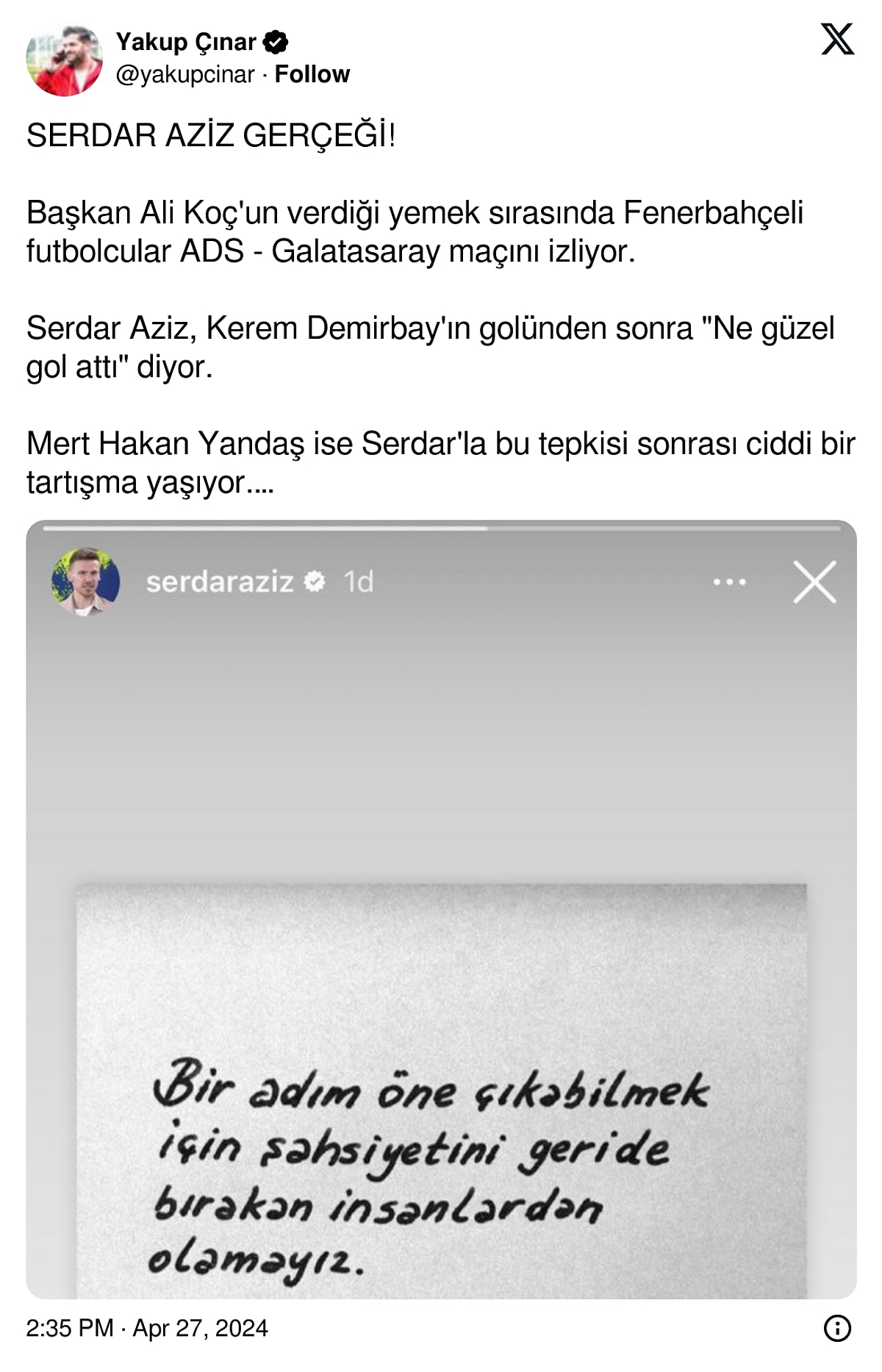 Flaş İddiaya Cevap Geldi! Serdar Aziz Mert Hakan ile Kavga Ettiği İçin ...