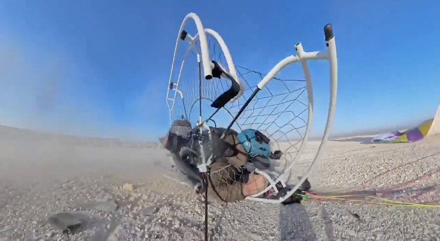 Paramotor Pilotu ve Youtuber Anthony Vella Uçtuğu Anları Kaydederken ...