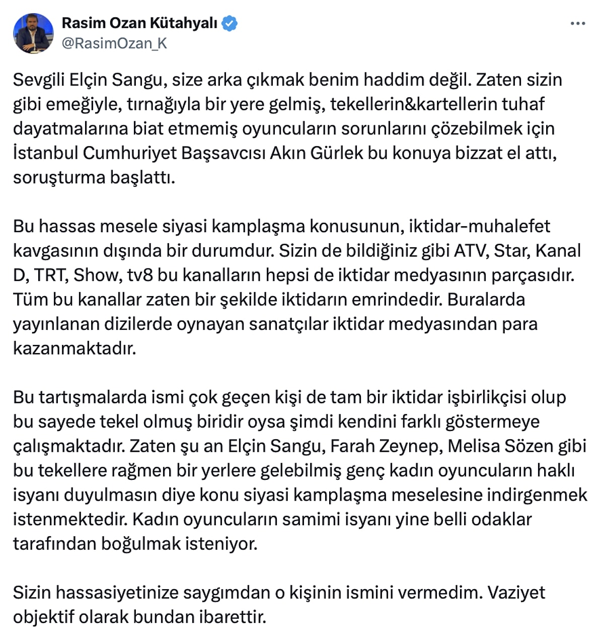 "Tekelleşme" İddiasını Analiz Eden Elçin Sangu'dan Kendisine Hak Veren ...