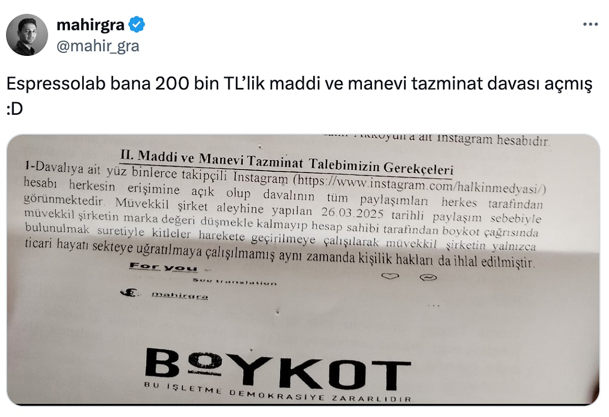 Espressolab 'Boykot' Diyenlere Dava Açıyor - Onedio