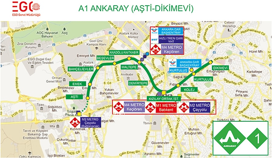 Ankaray Hangi Duraklardan Geçiyor? Ankaray Saatler - Onedio