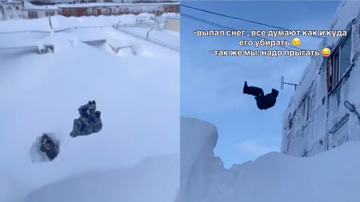 Russia Extreme: Jumping From 4th Floor Into Snow - Onedio