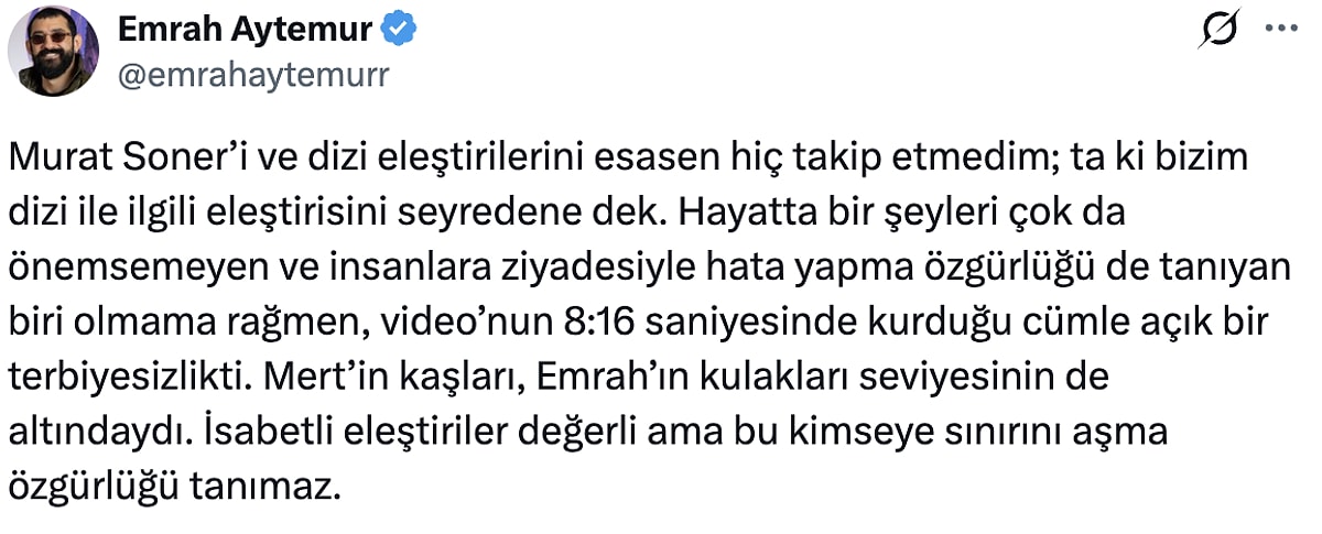 Emrah Aytemur, Mert Ramazan Demir'e Destek Verdi - Onedio